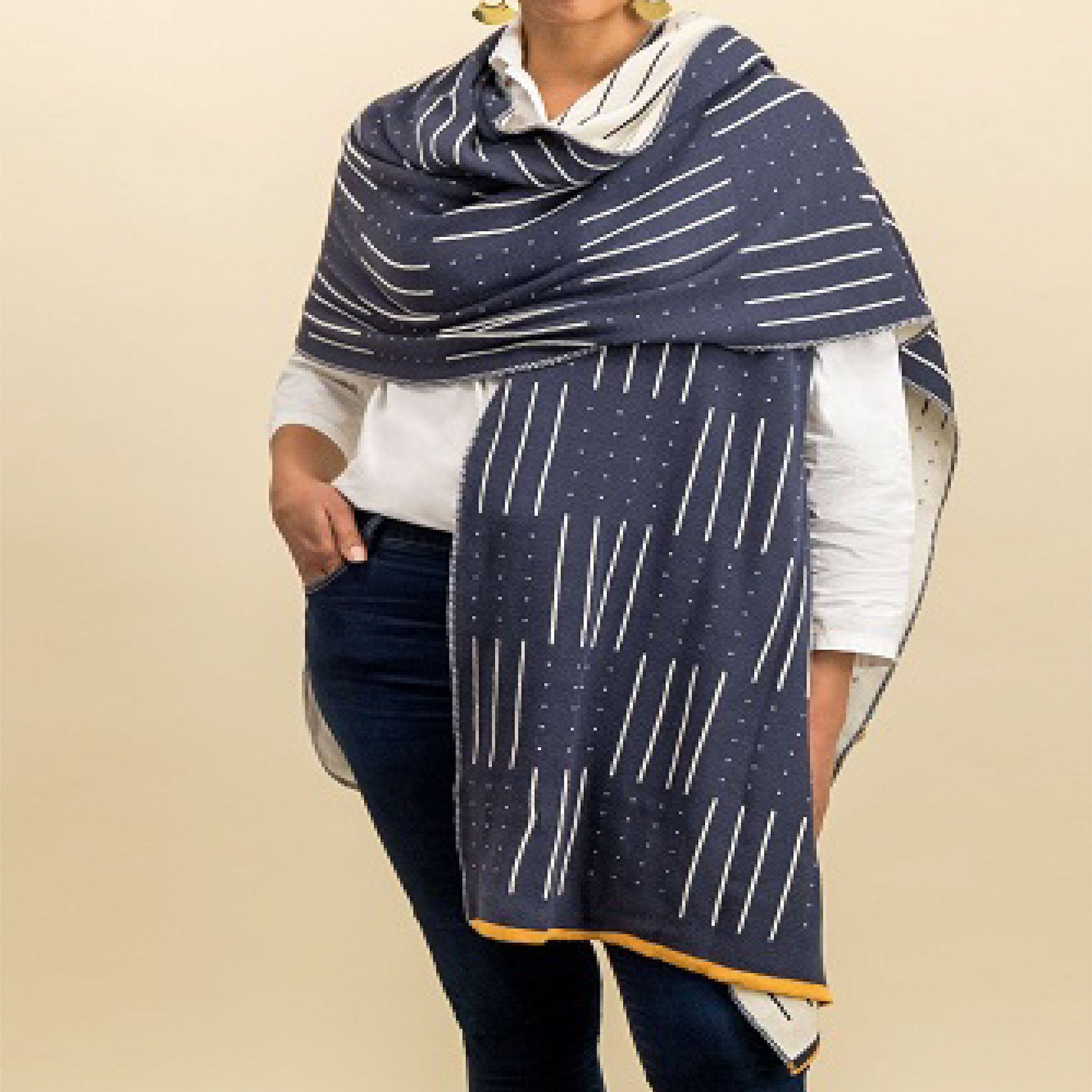Kichana Wrap Navy-Cream – AfricaRise Online
